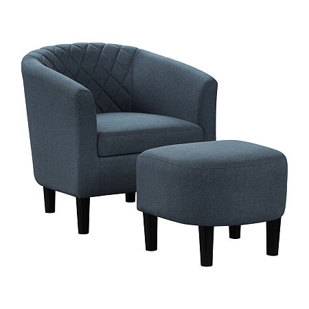 Click here for Roosevelt Chair + Ottoman Set  One Size  Blue prices