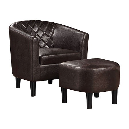 Click here for Roosevelt Chair + Ottoman Set  One Size  Brown prices