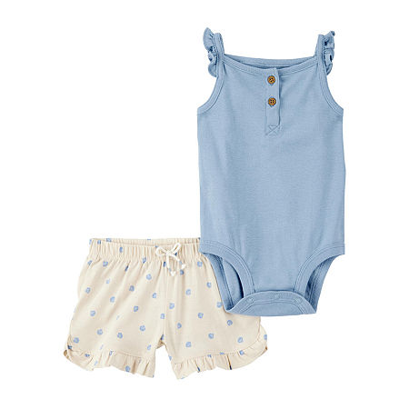 Click here for Carters Baby Girls 2-pc. Short Set  Newborn  Blue prices
