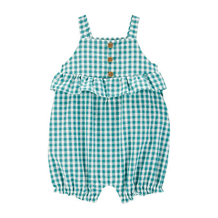 Click here for Carters Baby Girls Gingham Tank Romper - Green prices
