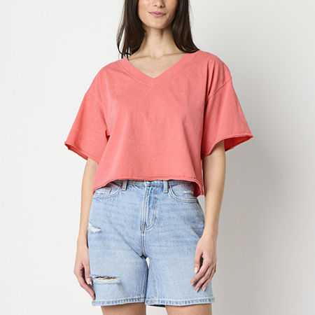 Click here for Arizona Womens Juniors V Neck Short Sleeve Oversiz... prices