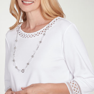 Alfred Dunner Dress Code Womens Crew Neck 3/4 Sleeve T-Shirt, Color ...