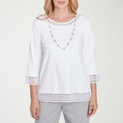 Alfred Dunner Dress Code Womens Crew Neck 3/4 Sleeve T-Shirt, Color ...