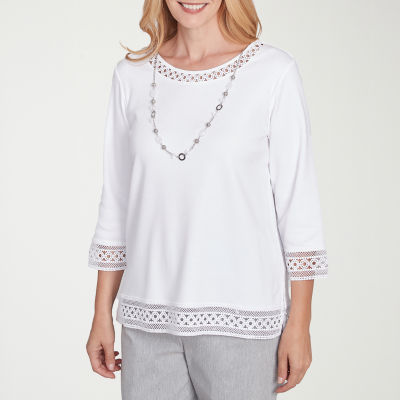 Alfred Dunner Dress Code Womens Crew Neck 3/4 Sleeve T-Shirt, Color ...