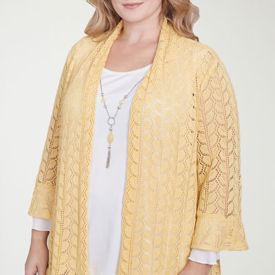 Alfred Dunner Dress Code Womens Crew Neck 3/4 Sleeve Layered Top Plus ...