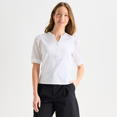 Click here for Liz Claiborne Womens Split Crew Neck Elbow Sleeve... prices
