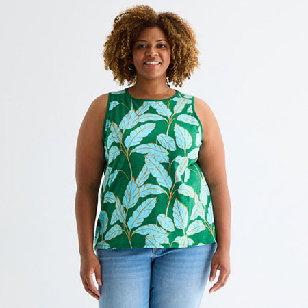 Click here for St. Johns Bay Womens Plus Scoop Neck Sleeveless Ta... prices