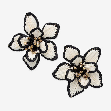 Click here for Bijoux Bar Womens Glass Flower Drop Earrings  One... prices