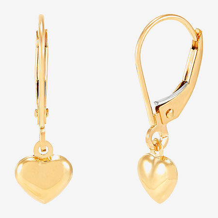 Click here for Womens 14K Gold Heart Drop Earrings  One Size prices