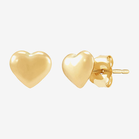 Click here for 14K Gold 6.2mm Heart Stud Earrings  One Size  Yell... prices