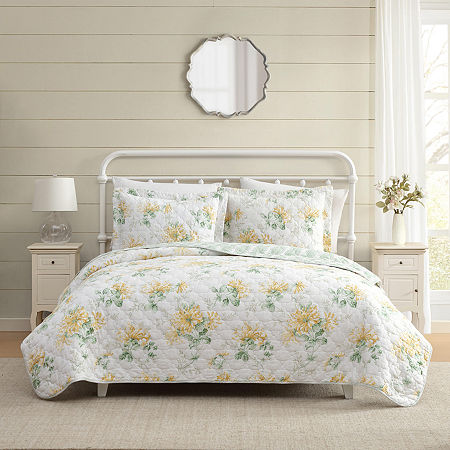 Click here for Laura Ashley Honeysuckle 3-pc. Reversible Quilt Se... prices