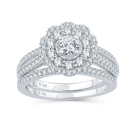 Click here for Womens 1 CT. T.W. Natural Diamond 10K White Gold R... prices