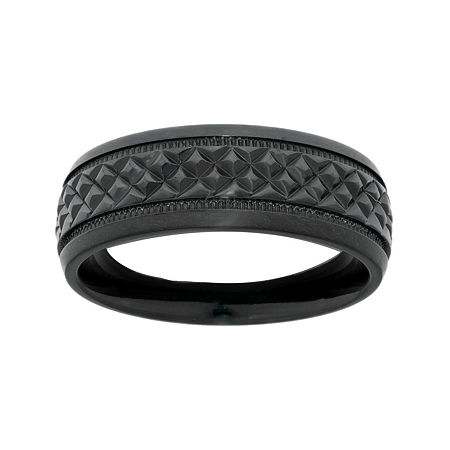 Click here for Mens Textured Black Zirconium Wedding Band  10  Bl... prices