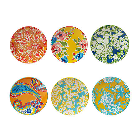 Click here for Damask Floral Set of 6 Salad Plate - Multicolor prices