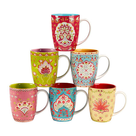 Certified International Francesca Mugs  Set of 6 - Multi