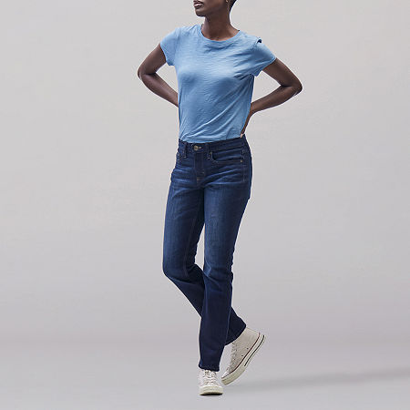 Lee Womens Legendary Mid Rise Straight Leg Jean  10  Blue