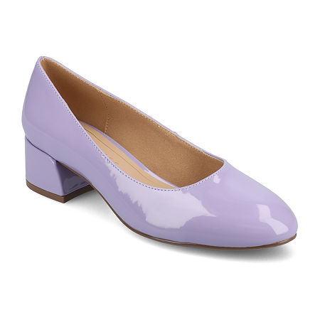 Journee Collection Womens Saarii Round Toe Block Heel Pumps - Lilac Patent