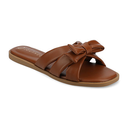 Click here for Journee Collection Womens Prylin Bow Slide Flat Sa... prices
