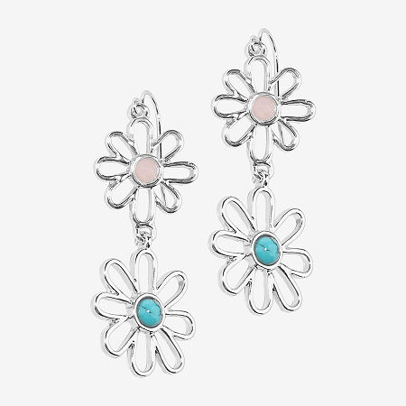 Click here for Bijoux Bar Delicates Silver Tone Womens Flower Dro... prices