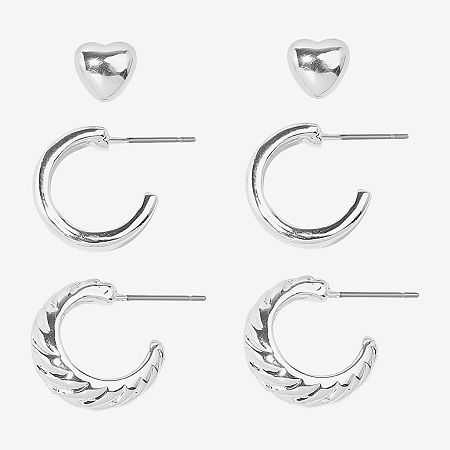 Click here for Bijoux Bar Delicates Womens Heart 3 Pair Earring S... prices