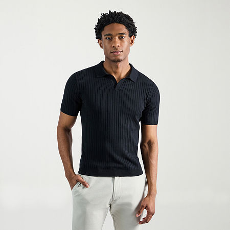 Click here for Haggar Johnny Collar Ribbed Mens Short Sleeve Polo... prices