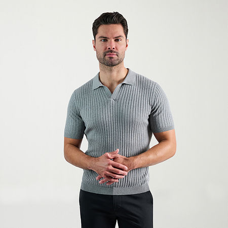 Click here for Haggar Johnny Collar Ribbed Mens Short Sleeve Polo... prices