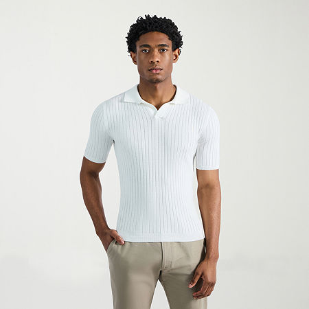 Click here for Haggar Johnny Collar Ribbed Mens Short Sleeve Polo... prices