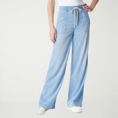 Gloria Vanderbilt Womens High Rise Wide Leg Drawstring Pants - JCPenney