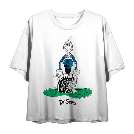 Click here for Womens Crew Neck Short Sleeve Dr. Seuss Crop Top... prices