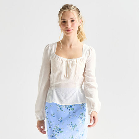 Click here for by&by Womens Juniors Scoop Neck Long Sleeve Blouse... prices