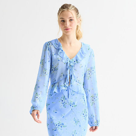 Click here for Bcx Juniors Floral V-Neck Printed Top - Pattern A prices