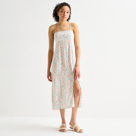 Click here for Arizona Womens Juniors Sleeveless Floral Midi Slip... prices