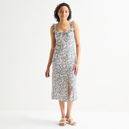 Click here for Arizona Womens Juniors Sleeveless Floral Midi Slip... prices