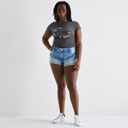 Click here for Arizona Womens Low Rise Juniors Plus Denim Short... prices
