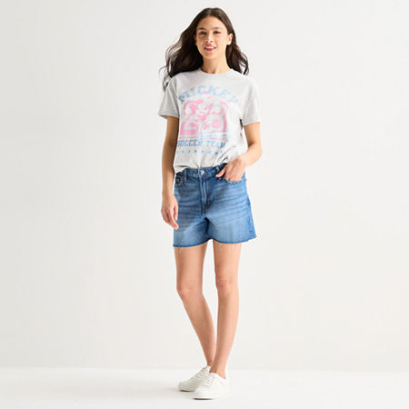 Click here for Arizona Womens Mid Rise Juniors Denim Short  8  Bl... prices