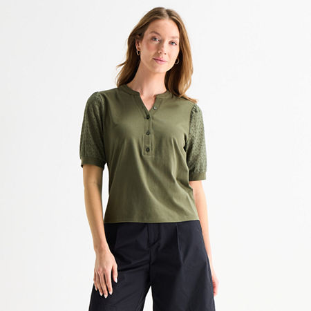 Click here for Liz Claiborne Womens Split Crew Neck Elbow Sleeve... prices