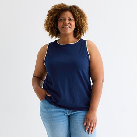 Click here for St. Johns Bay Womens Plus Scoop Neck Sleeveless Ta... prices