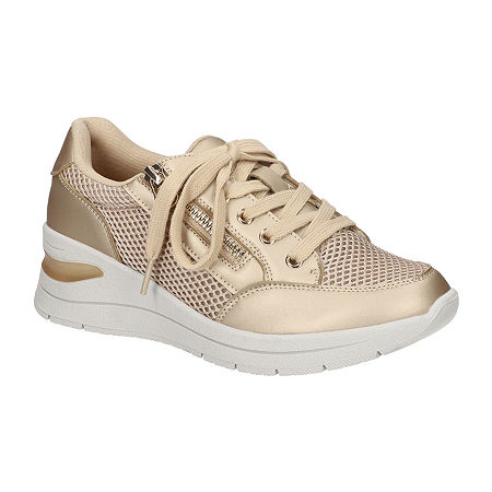 Click here for Easy Street Womens Barrie Round Toe Sneakers - Gol... prices