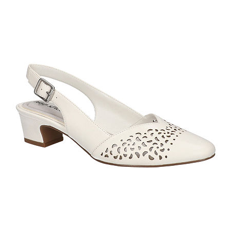Easy Street Womens Sofie Slingback Pumps - White