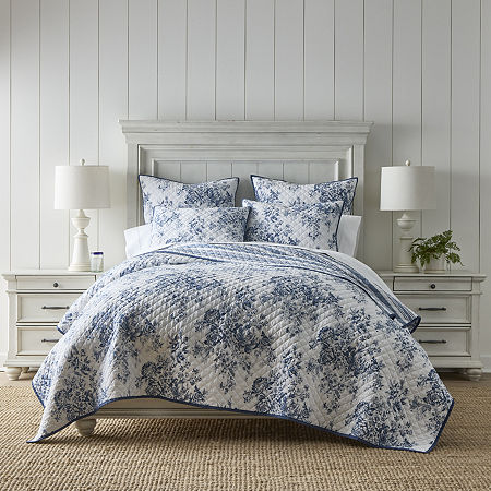 Click here for Linden Street Haven Toile Quilt  One Size  Blue prices