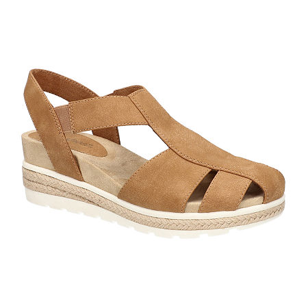 Easy Street Freeport Wedge Sandals - Dark Brown