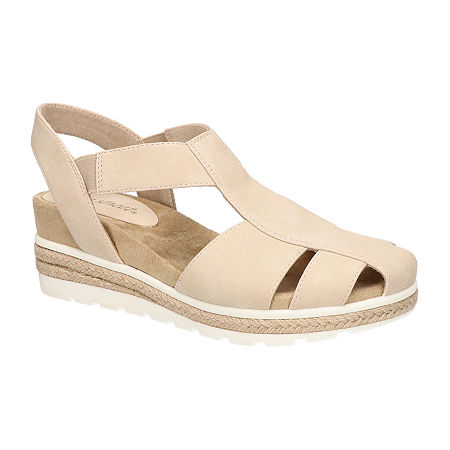 Easy Street Freeport Wedge Sandals - Light Beige