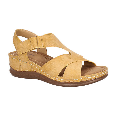 Easy Street Womens Lani Wedge Sandals - Beige