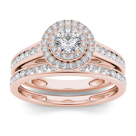 Click here for 3/4 CT.T.W. Natural Diamond 10K Rose Gold Bridal R... prices