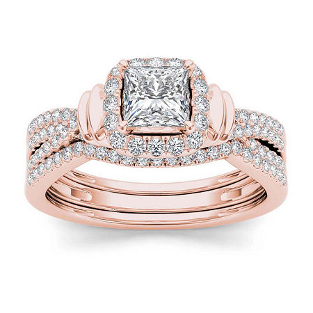 Click here for 1 CT.T.W. Natural Diamond 14K Rose Gold Bridal Set... prices