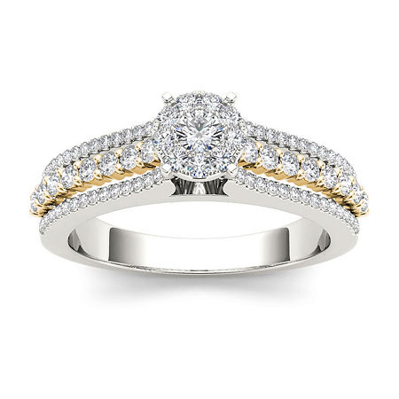 Click here for 1/2 CT.T.W. Natural Diamond 10K Two-Tone Gold Enga... prices