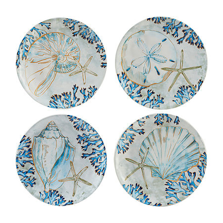 Click here for Playa Shells Set of 4 Salad Plate - Multicolor prices