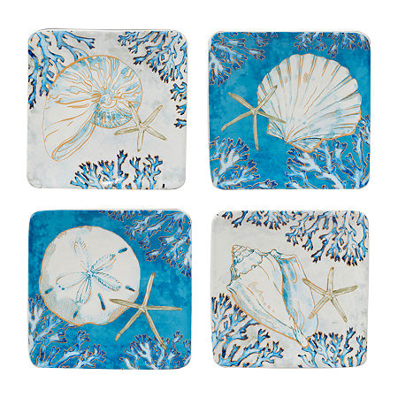 Click here for Playa Shells Set of 4 Canape Plates - Multicolor prices