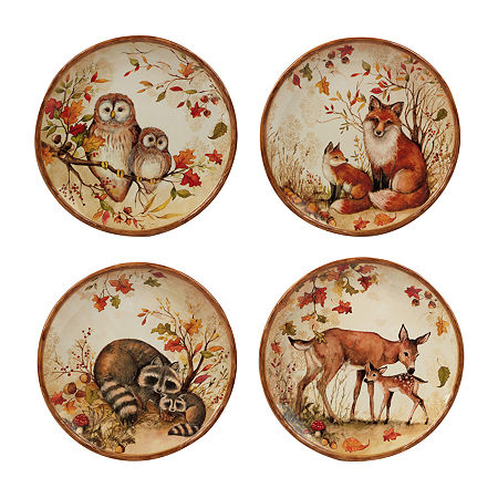 Click here for Pine Forest Set of 4 Dinner Plate - Multicolor prices