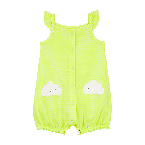 Carter's Baby Girls Sleeveless Romper, Color: Yellow - JCPenney Carter's Baby Girls Sleeveless Romper, Color: Yellow - JCPenney
